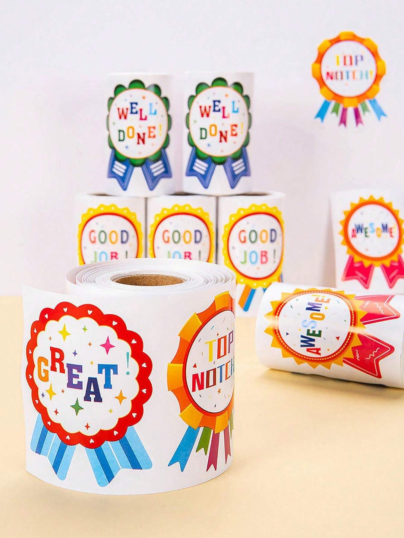 100pcs/Roll Encouragement Medal Stickers, Elementary School Students ...