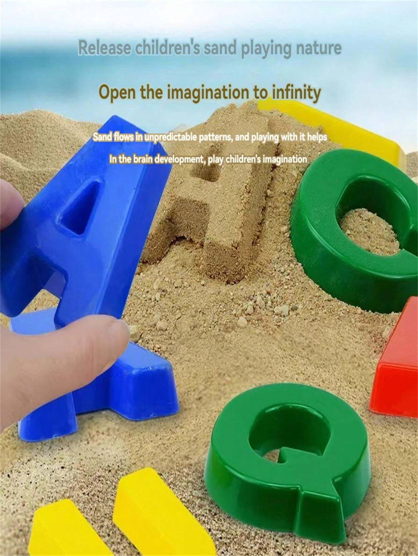 26pcs Alphabet Beach & Snow Toys, Can Be Pressed Into Letters, Help ...