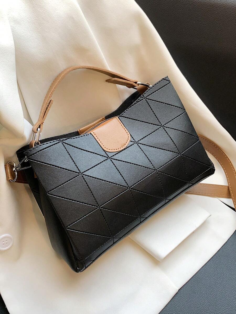 Fashion Retro High-Capacity Diamond Pattern Women's Handbag With ...