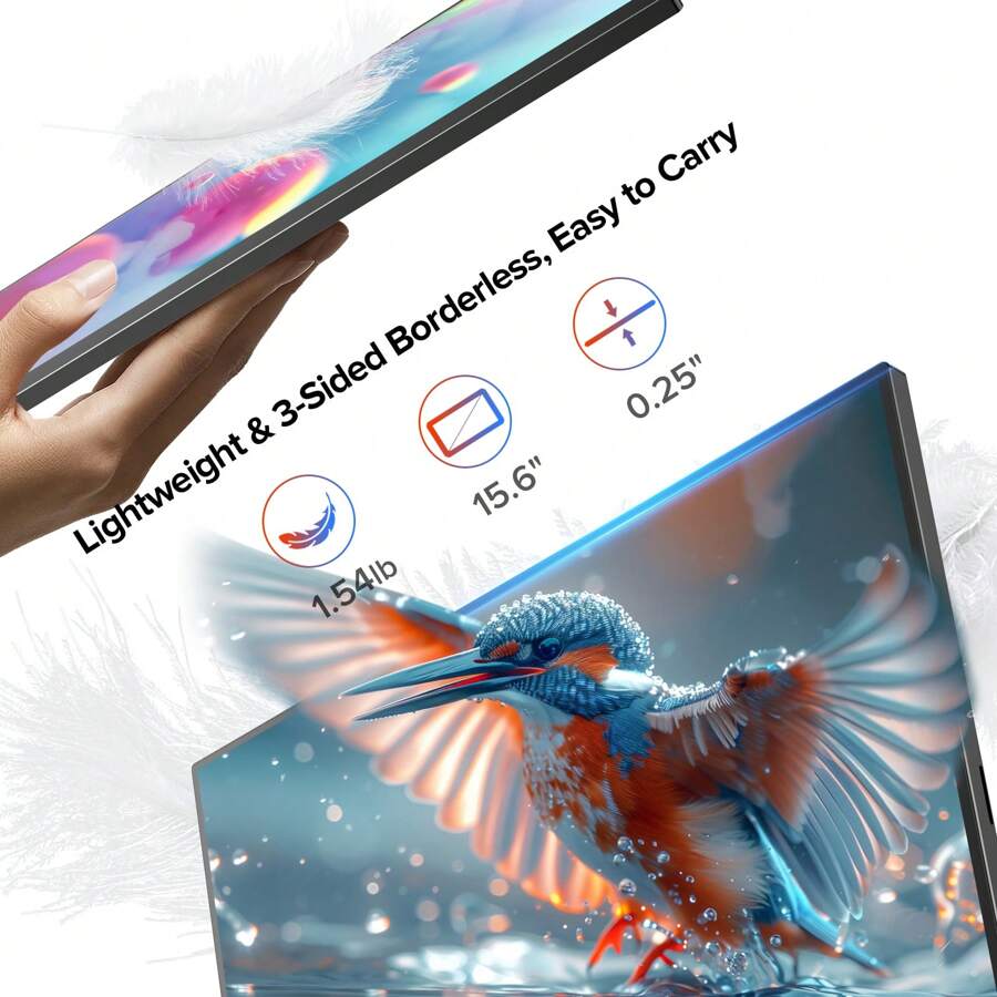 Monitor portátil, USetup E7 - Monitor touchscreen portátil de 15,6 ...