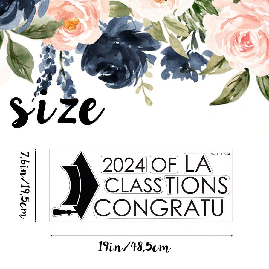 Graduation Party Decal For Entrance Sign Congratulations Class Of 2024 ...