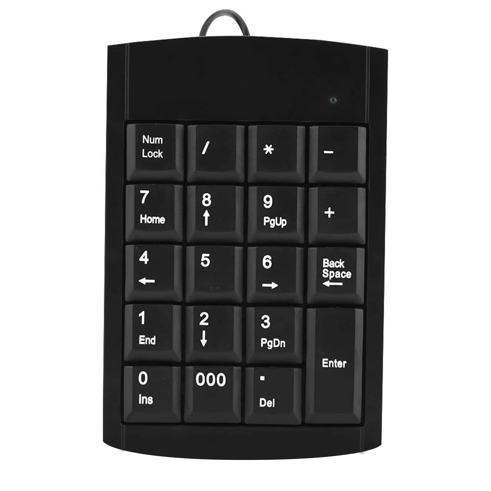 Wired USB Number Pad, 19 Keys Mini Portable Numeric Keypad, External ...