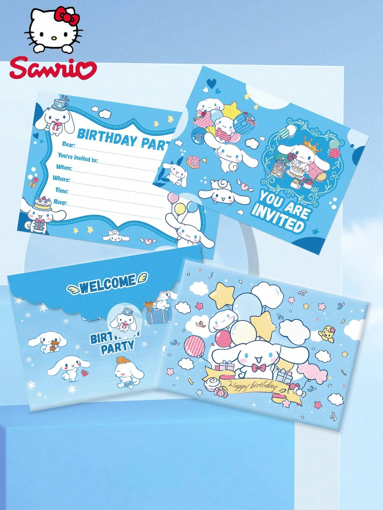 12 Pieces/Set Of Official Authorized Cute Cartoon-Style Birthday Party ...