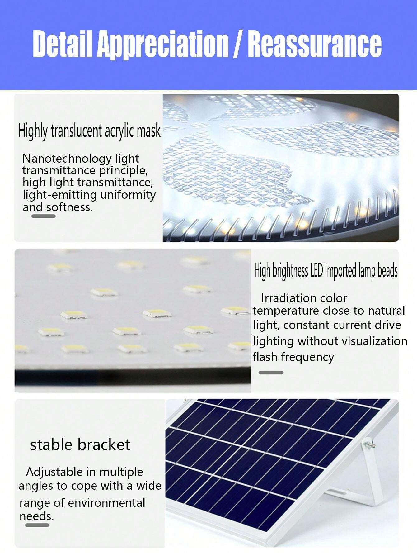 1pc LED Solar-Powered Ceiling Light, Indoor Circular Lamp For Balcony ...