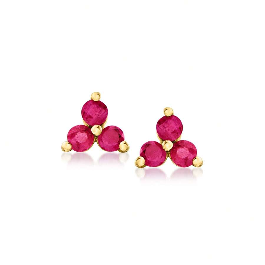 RS Pure RS Pure By Ross-Simons Ruby Stud Earrings In 14kt Yellow Gold ...