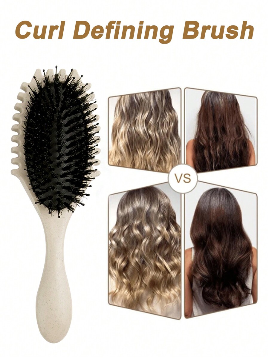 1 Pc Oval Air Cushion Comb With Handle,Wheat Straw Material Define Styling Brush,Detangling Hair ...
