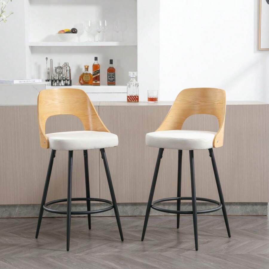 Wahson Breakfast Bar Stools Set Of 2 Upholstered Kitchen Counter Stools ...