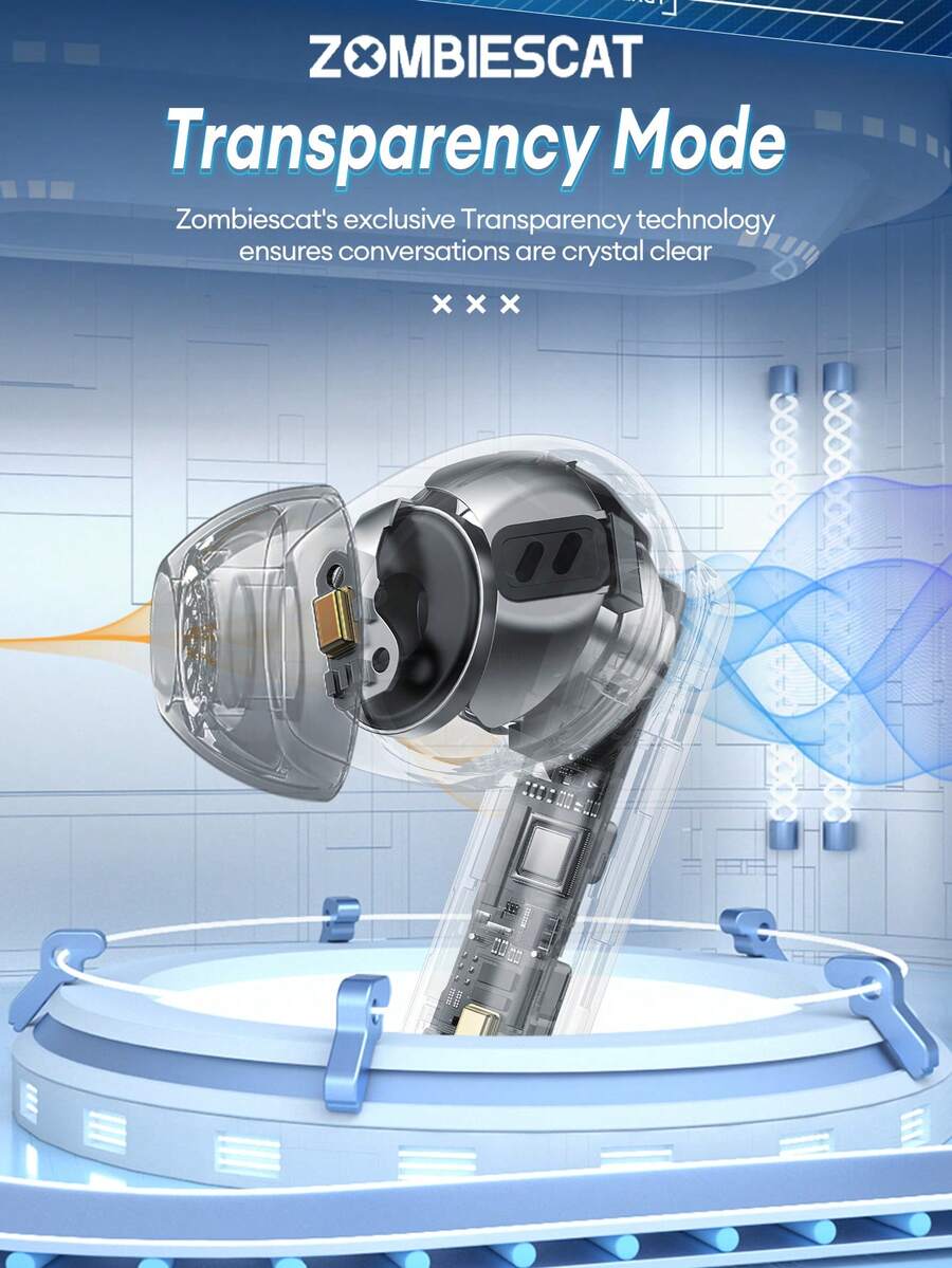 ZOMBIES CAT CAT B5 ANC Active Noise Cancelling In-Ear Earbuds, 5.4 ...