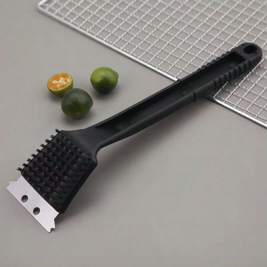 1pc Long-Handled Barbecue Cleaning Steel Wire Brush With Scraper ...