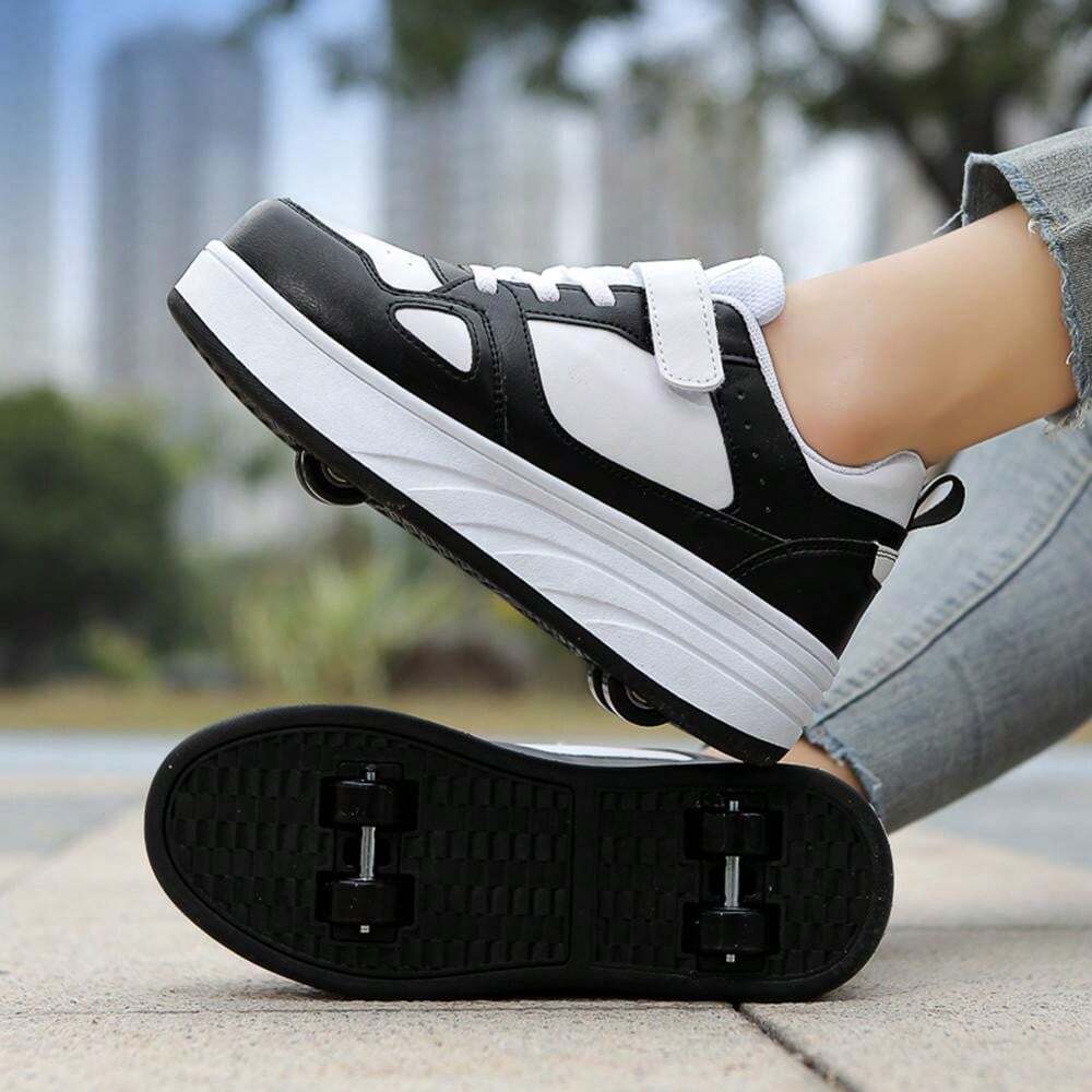 Wheeled Sport Shoes, New Four-Wheel Roller Skates Shoes, Unisex ...
