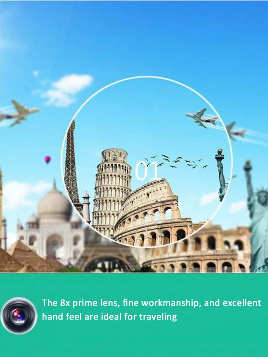 8x Mobile Phone External Universal High-Definition External Camera Lens ...