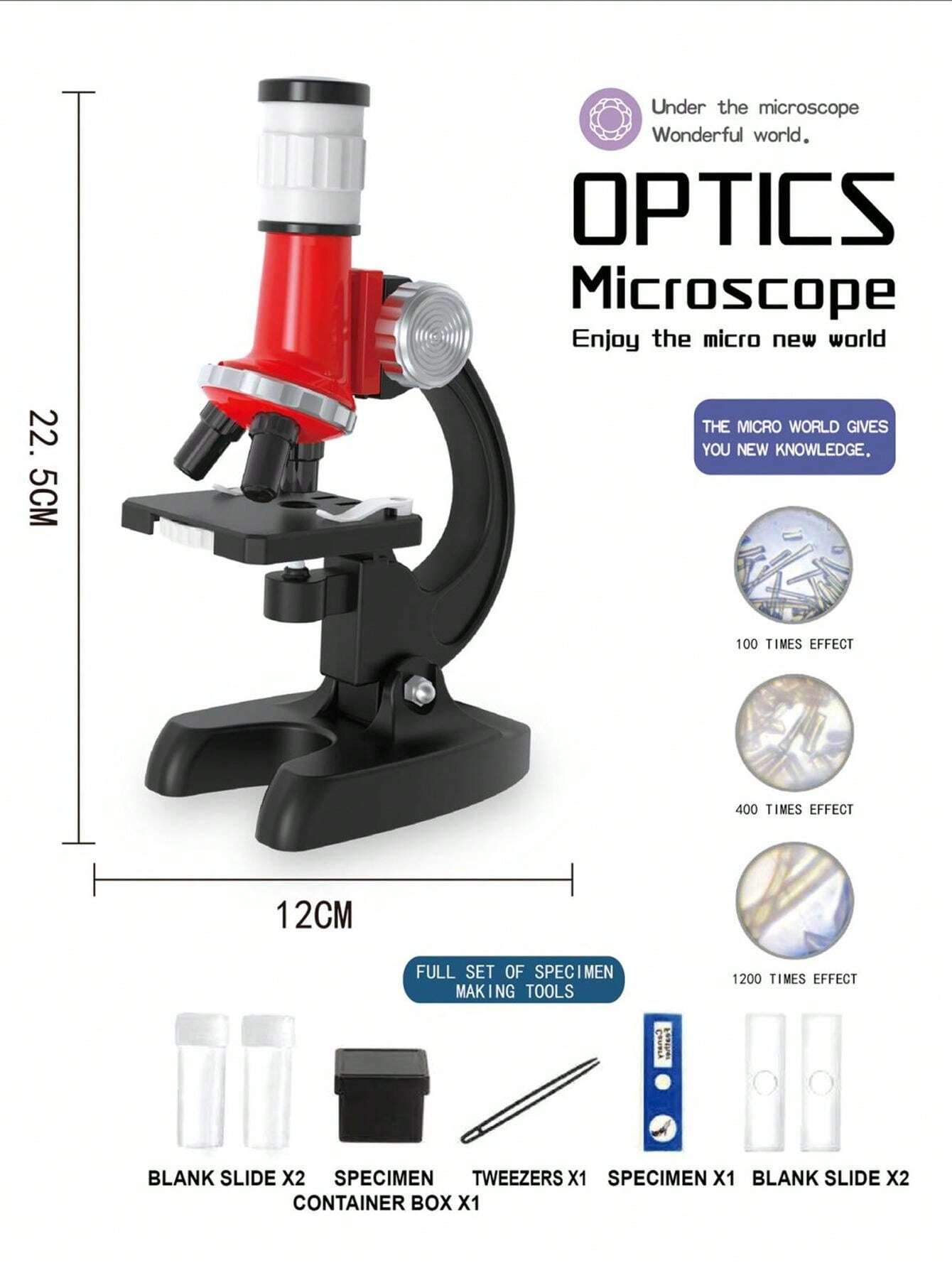 Kit completo de microscopio óptico de alta magnificación con monocular ...