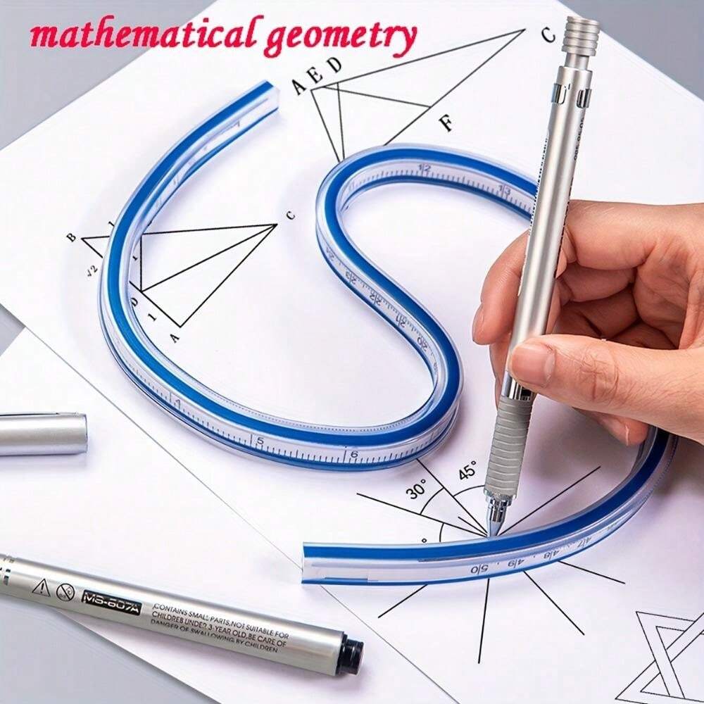 1pc Curve Snake Shaped Soft Ruler, Metric And Imperial Double Scale ...