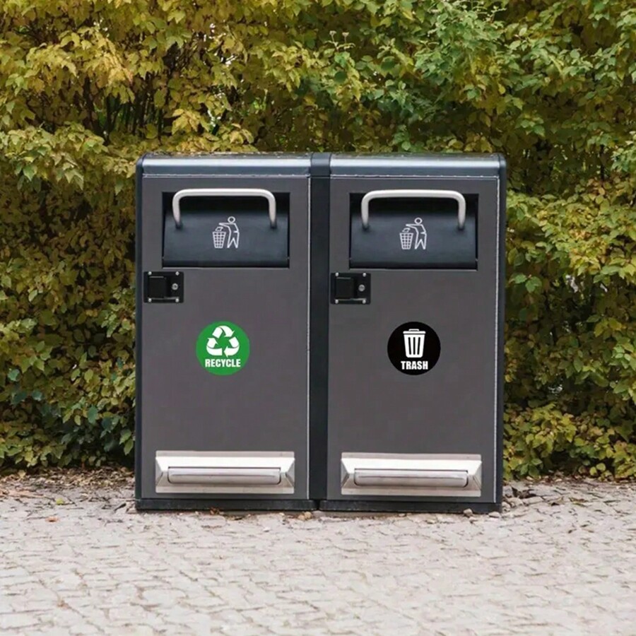 4pcs Recycling Stickers, Self-Adhesive Recycling And Trash Bin Sign ...