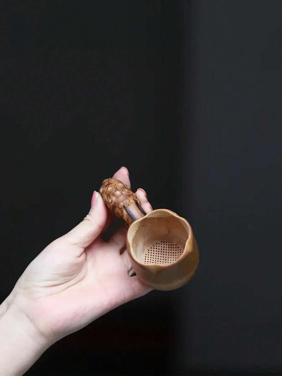 1pc Root Of Bitter Bamboo Tea Strainer, Traditional Chinese Tea Table ...