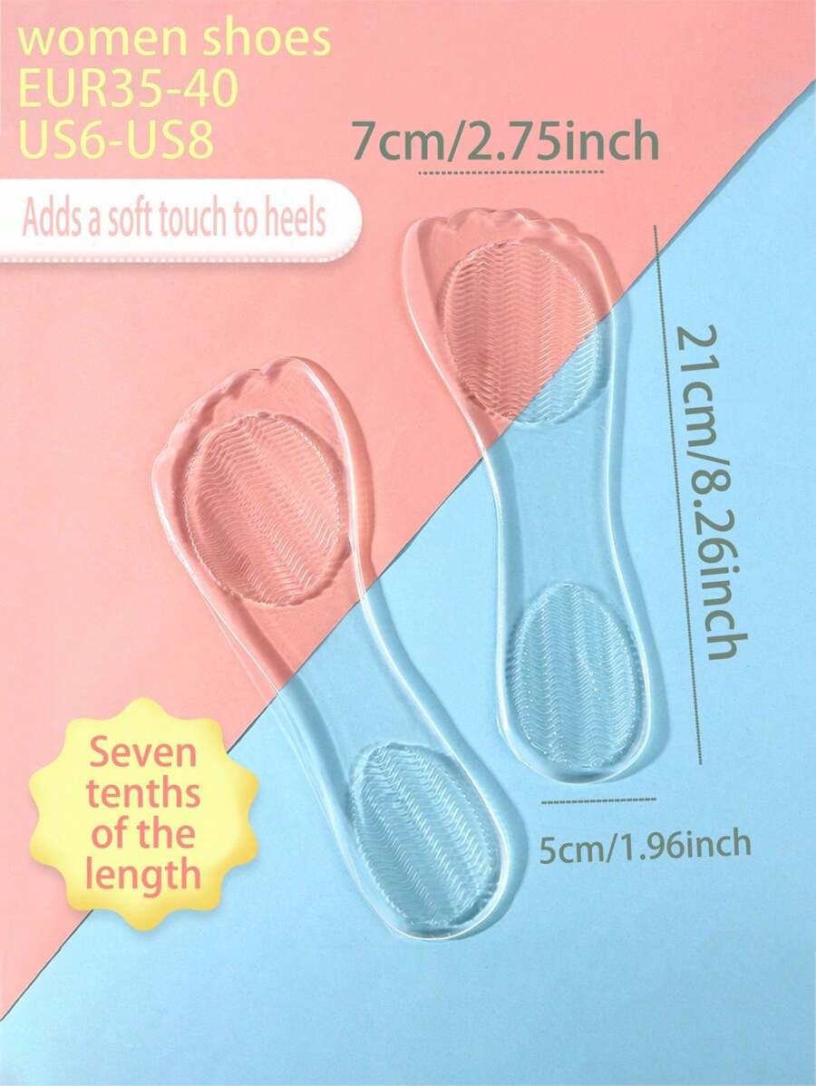 1 Pair Silicone Women's High Heel Sandal Insoles, Providing Arch ...