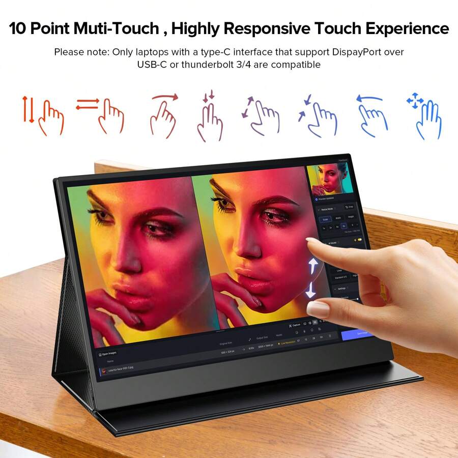 Monitor portátil, USetup E7 - Monitor touchscreen portátil de 15,6 ...