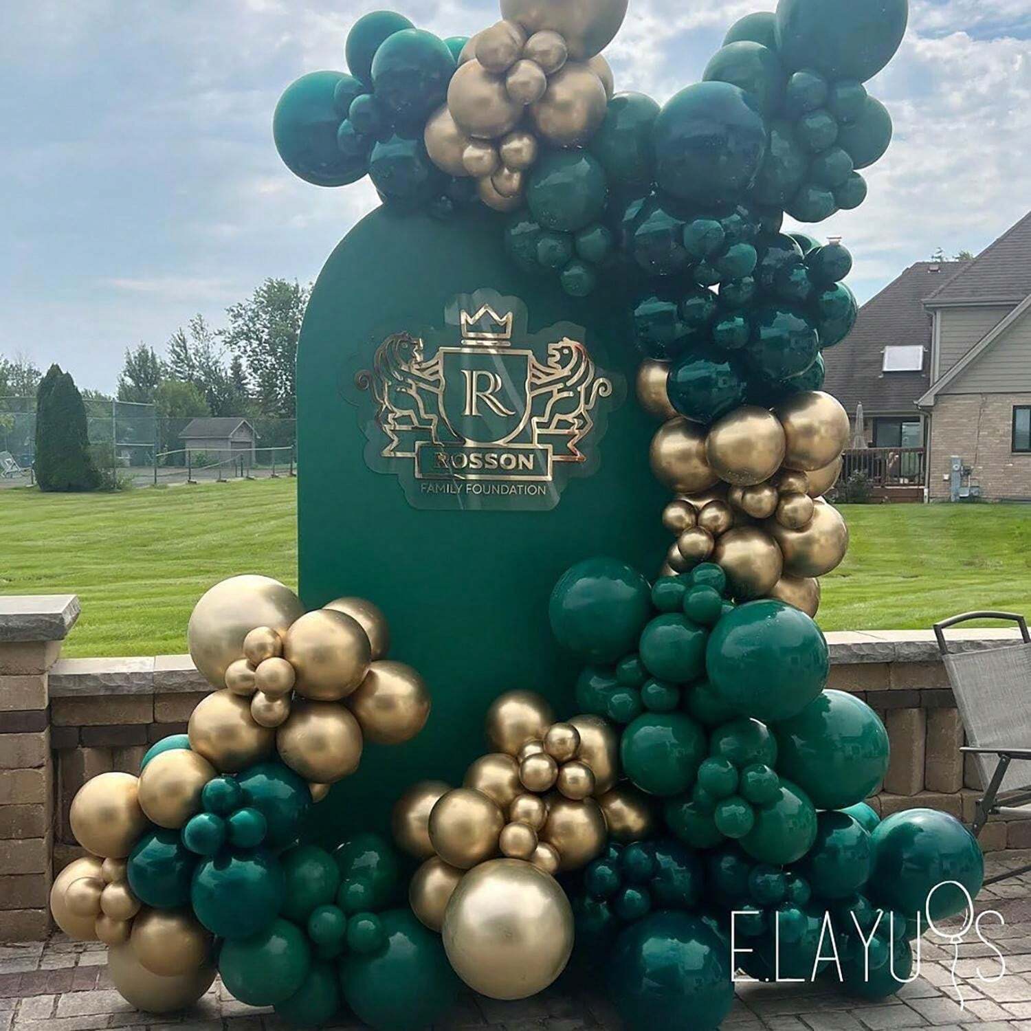 117pcs Green And Gold Balloon Garland Kit, Including 114pcs Green And ...