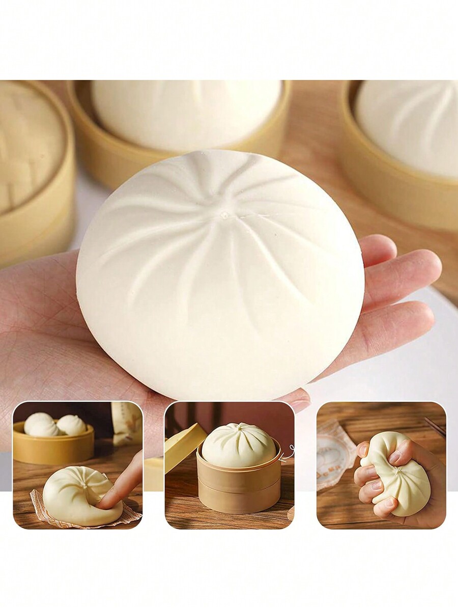 1pc-Dumpling Soft Stress Relieving Toys, Buns With Steam Drawer, Stress ...