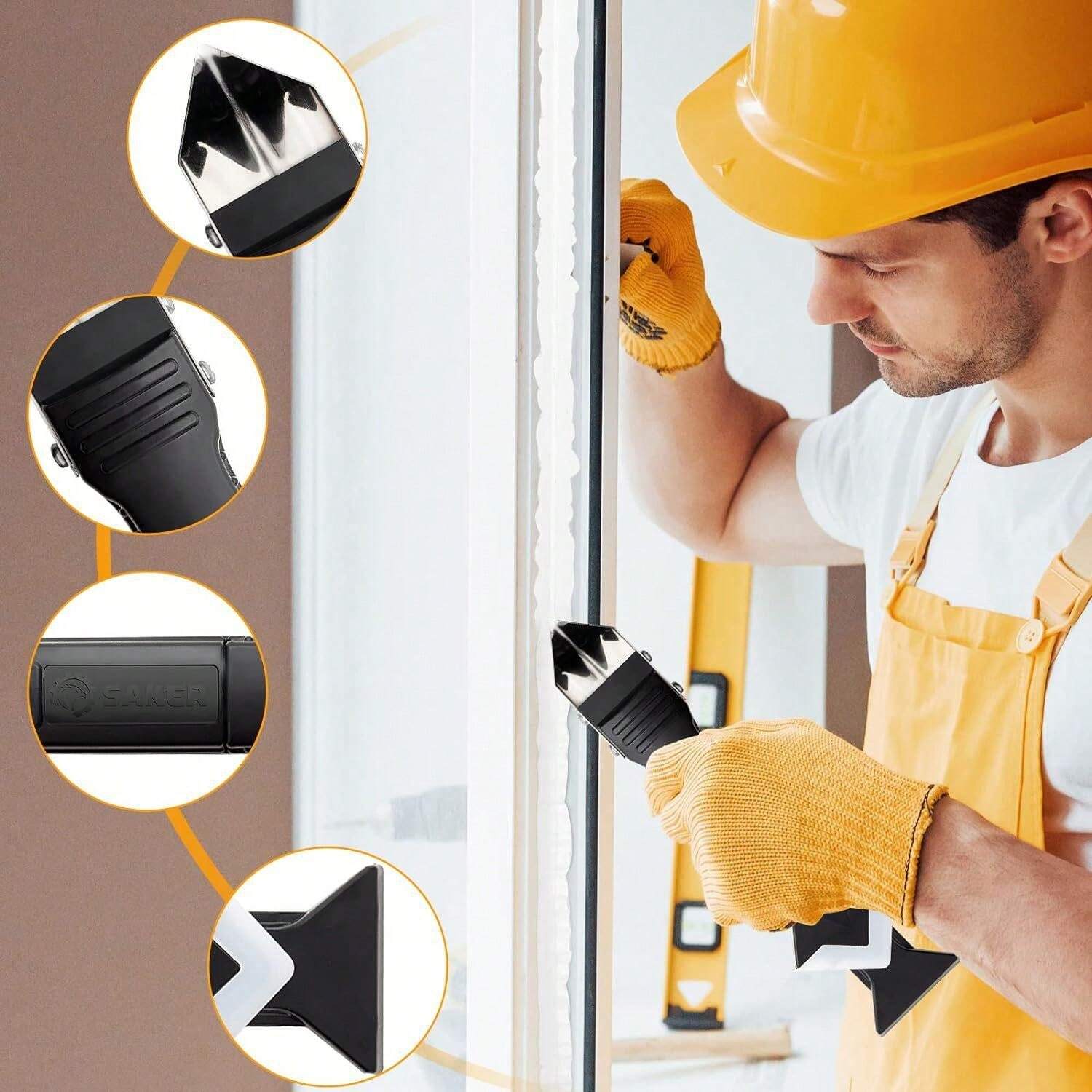 Caulking Tool Caulk Remover Grout Removal Tool Caulk Tool With 3 Glass ...