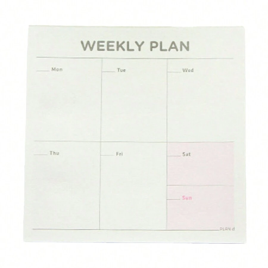 Generic Weekly Monthly Check List Work Plan Square Paper Notebook Diary ...