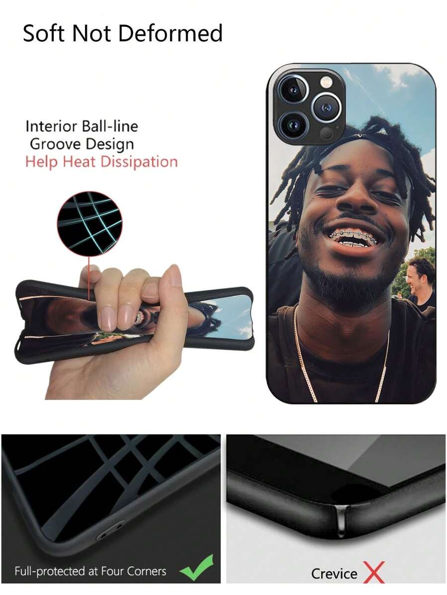 1pc Personalized Black Skin Phone Case Compatible With Apple IPhone 16 ...