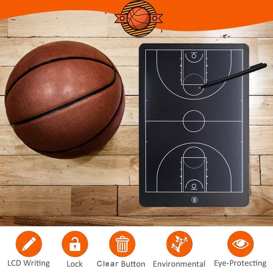 16'' Electronic Basketball Coaching Board, LCD Screen Tactical Marker ...