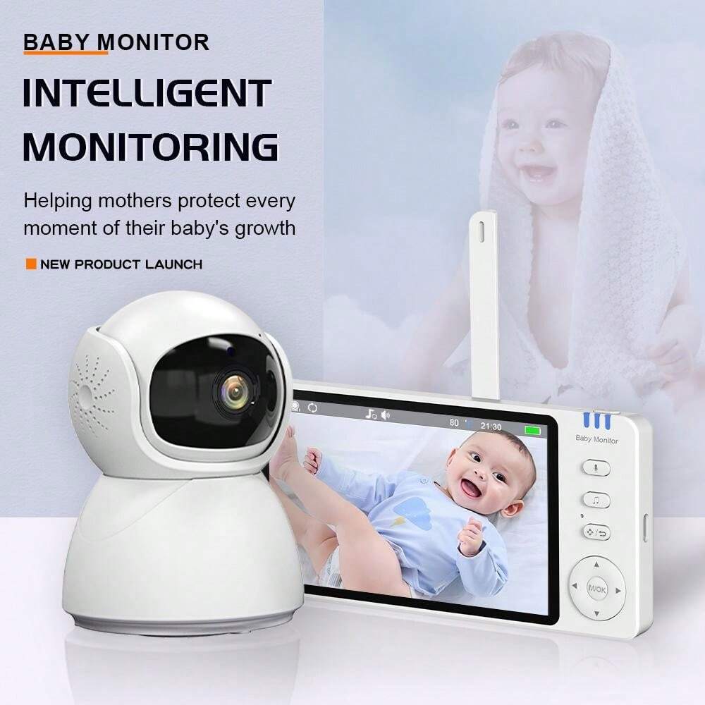 Moniteur vidéo bébé de 5,0 pouces, batterie 3500 mAh avec caméra ...
