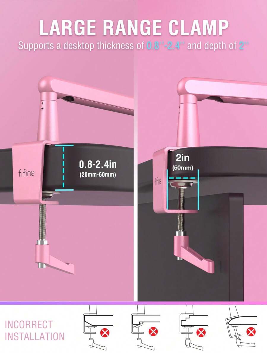 FIFINE FIFINE Low Profile Boom Arm Mic Stand, Microphone Arm Stand With ...