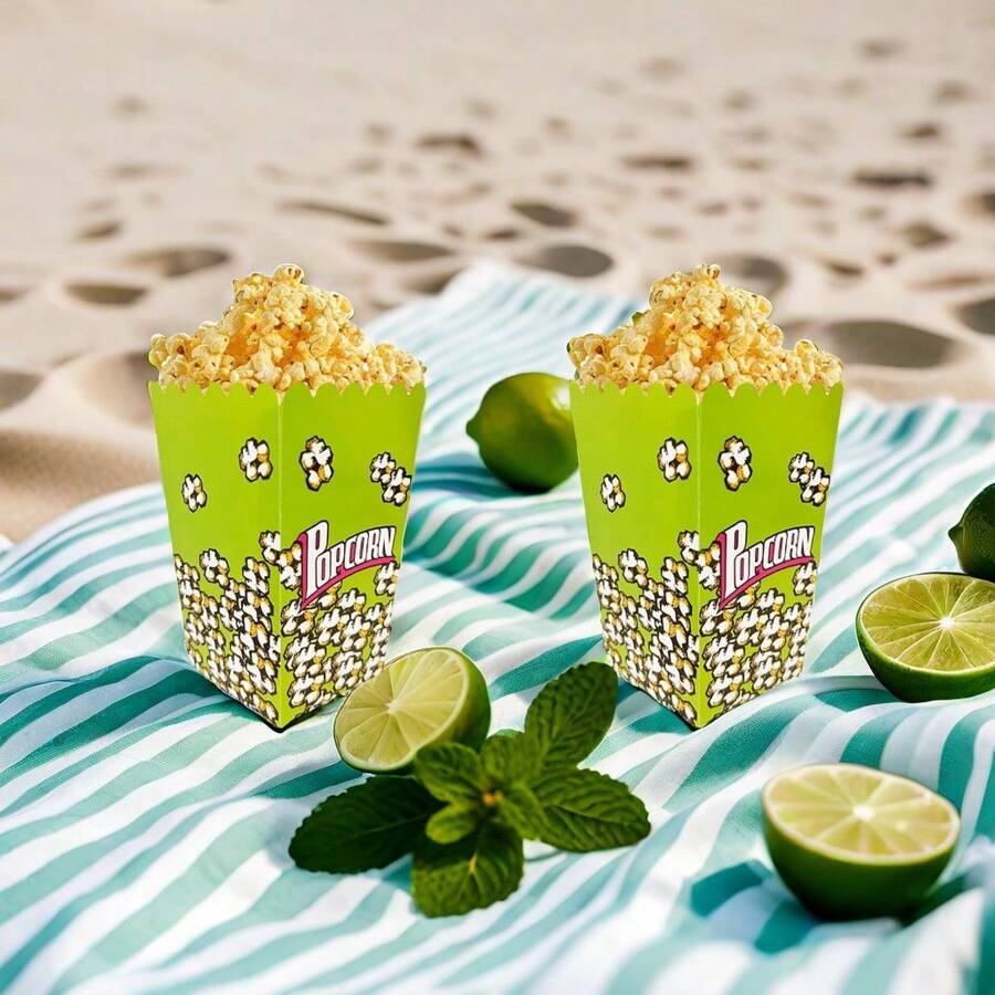 12pcs Popcorn Patterned Popcorn Boxes, Popcorn Themed Snack Box Chicken ...