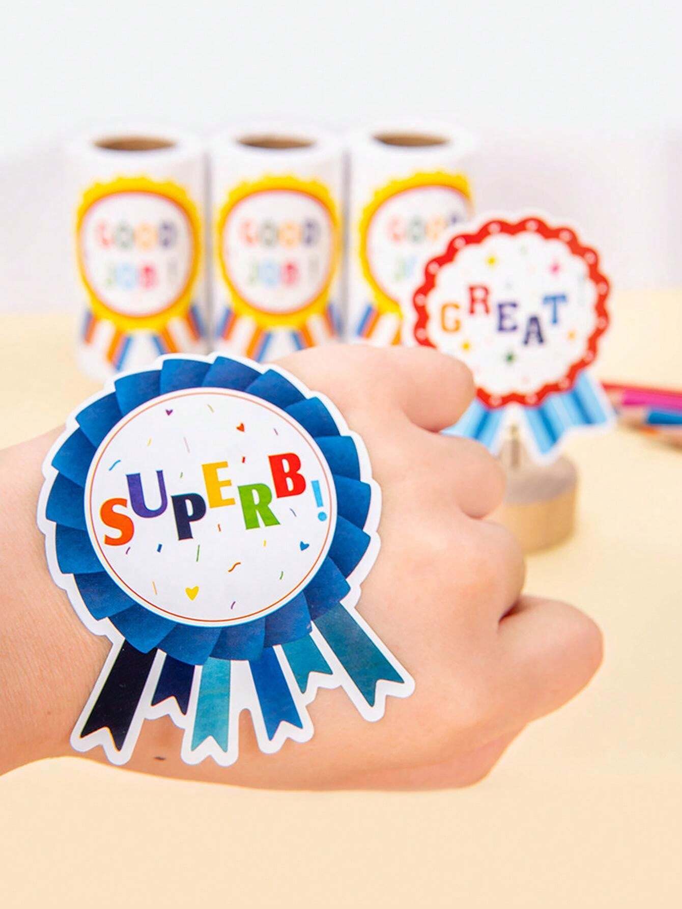 100pcs/Roll Encouragement Medal Stickers, Elementary School Students ...