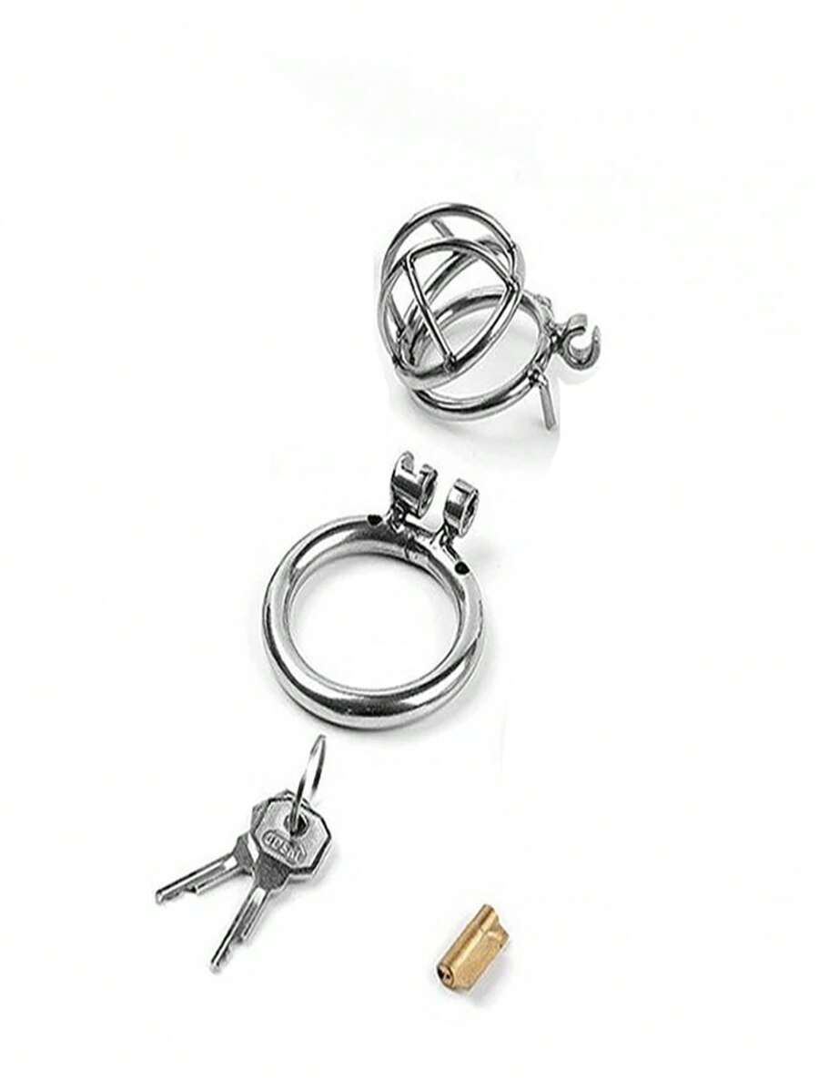 Silver Chastity Penis Cage For Men Sex Toys 50mm Penis Training Cock Ring Sm Restraints Male