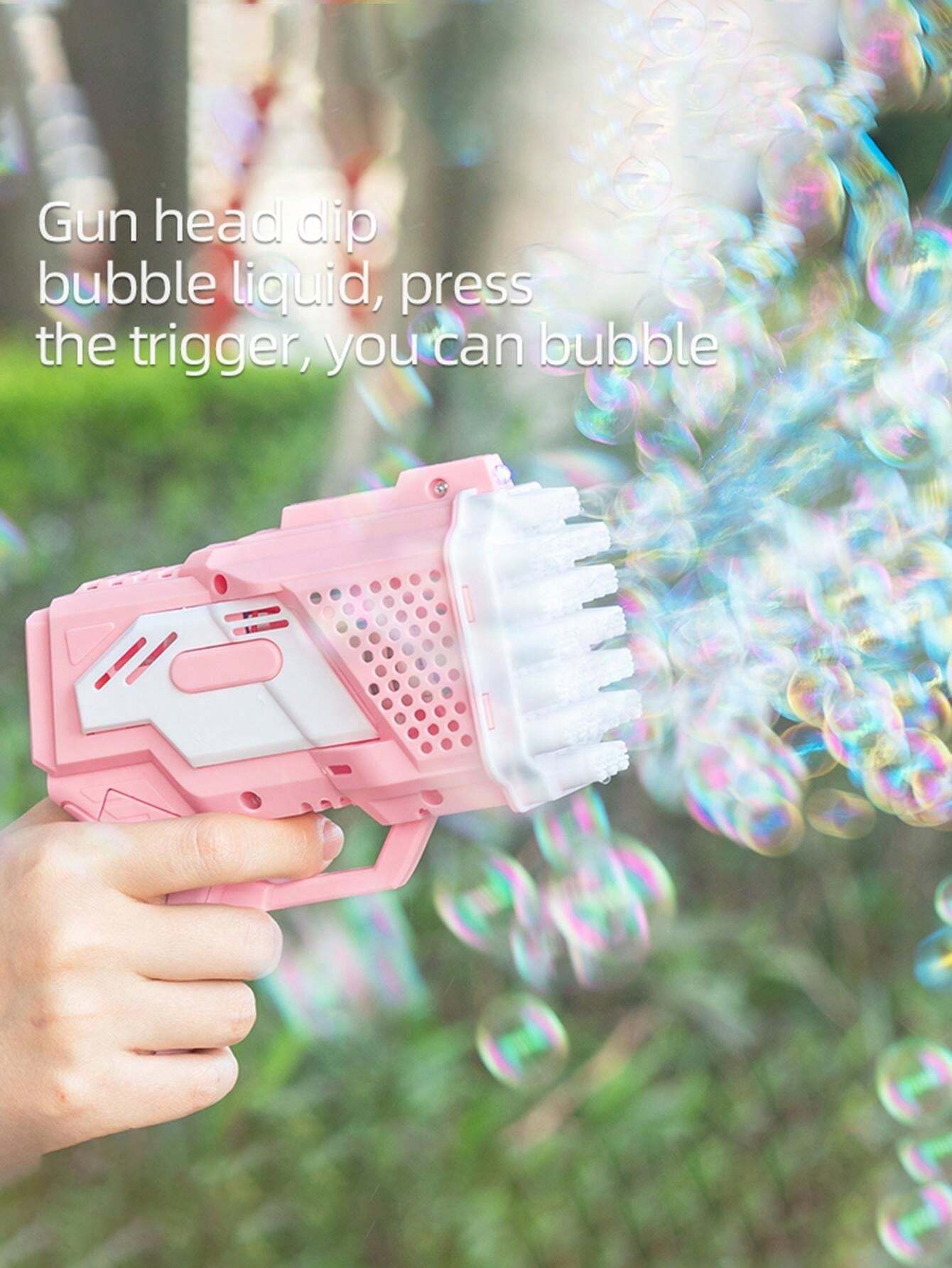 Summer Bubble Toy 40-Hole Rocket Bubble Gun Electric Handheld Bubble ...