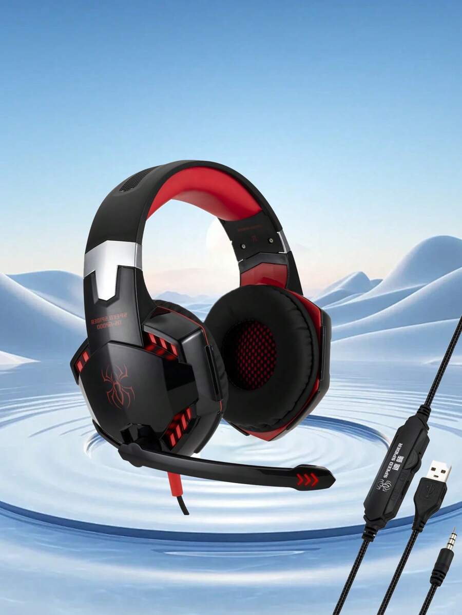 X91 Noise Cancelling Wired Headset With LED Light, Over-Ear Headphones ...