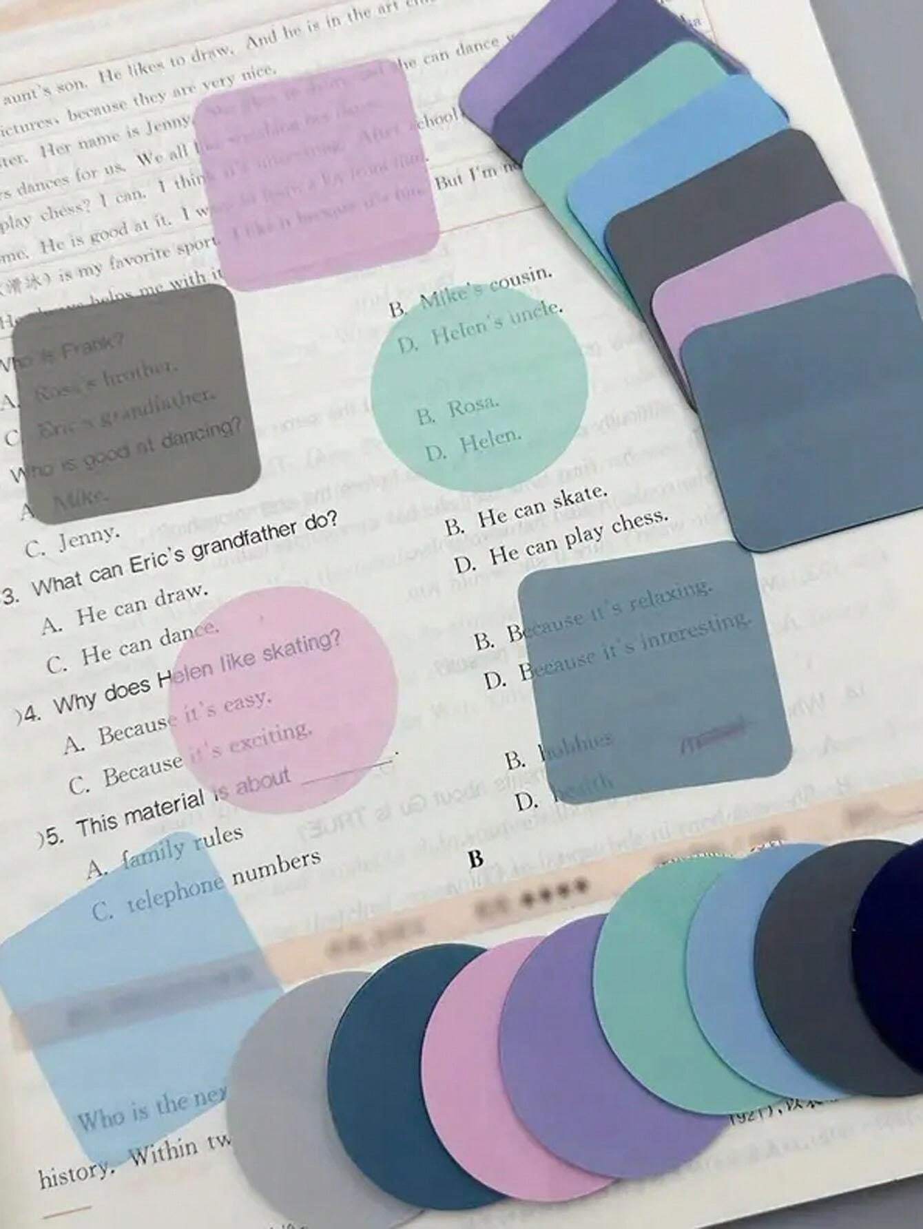 8-Card 160-Sheet New 8-Colored Muted Tone Square Transparent Index ...