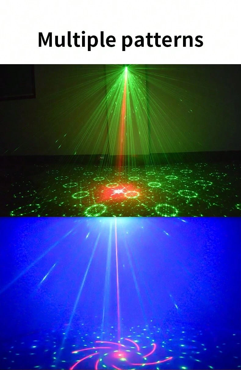 LED Strobe Voice Controlled Remote Light Stage DJ Disco Party Light Laser Multi-Mode Voice ...