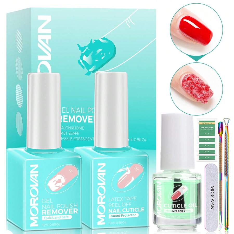 Kit Removedor de Esmalte em Gel Morovan - Conjunto removedor de esmalte ...