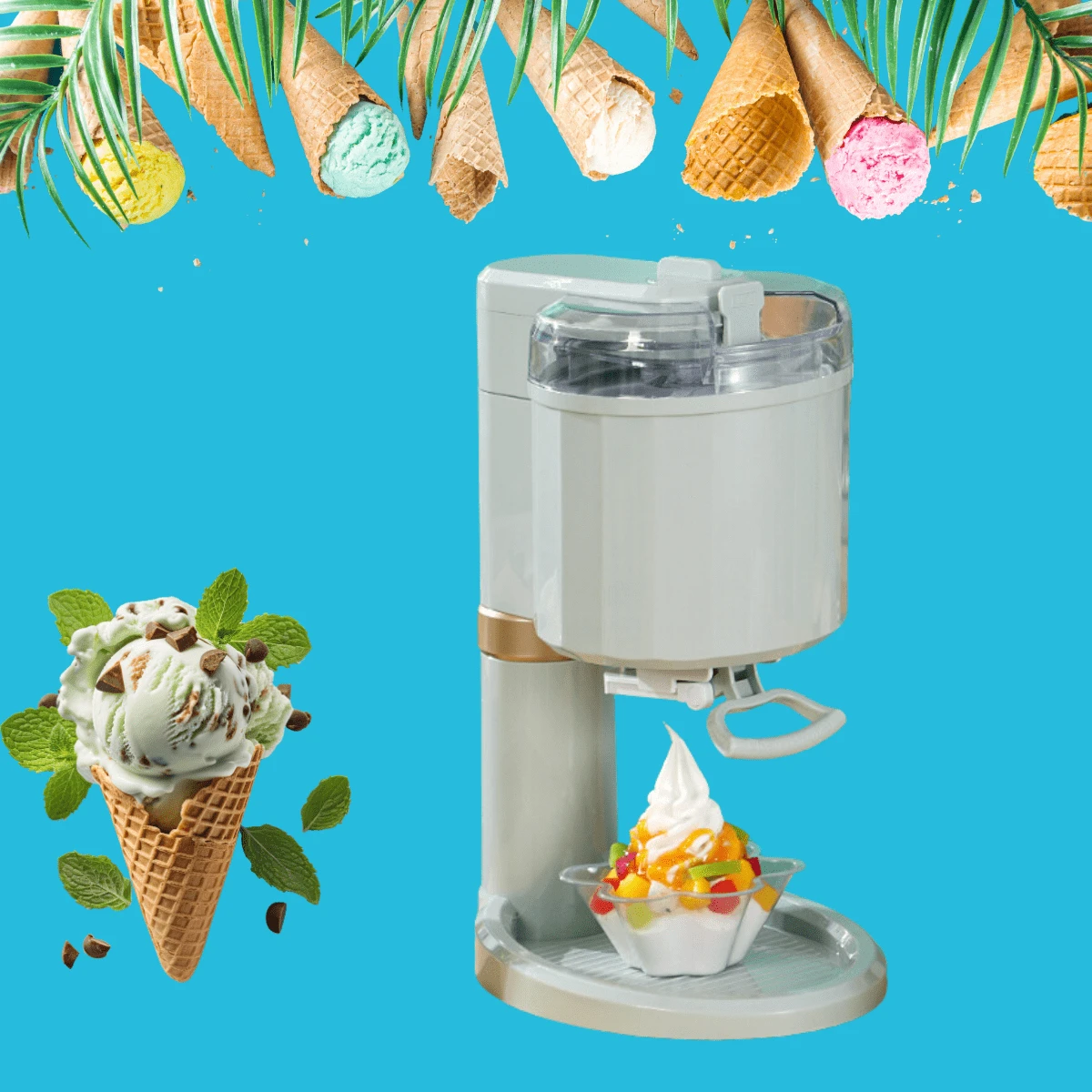 1 Piece Of Fully Automatic Ice Cream Machine, 1000 Ml, Suitable For ...
