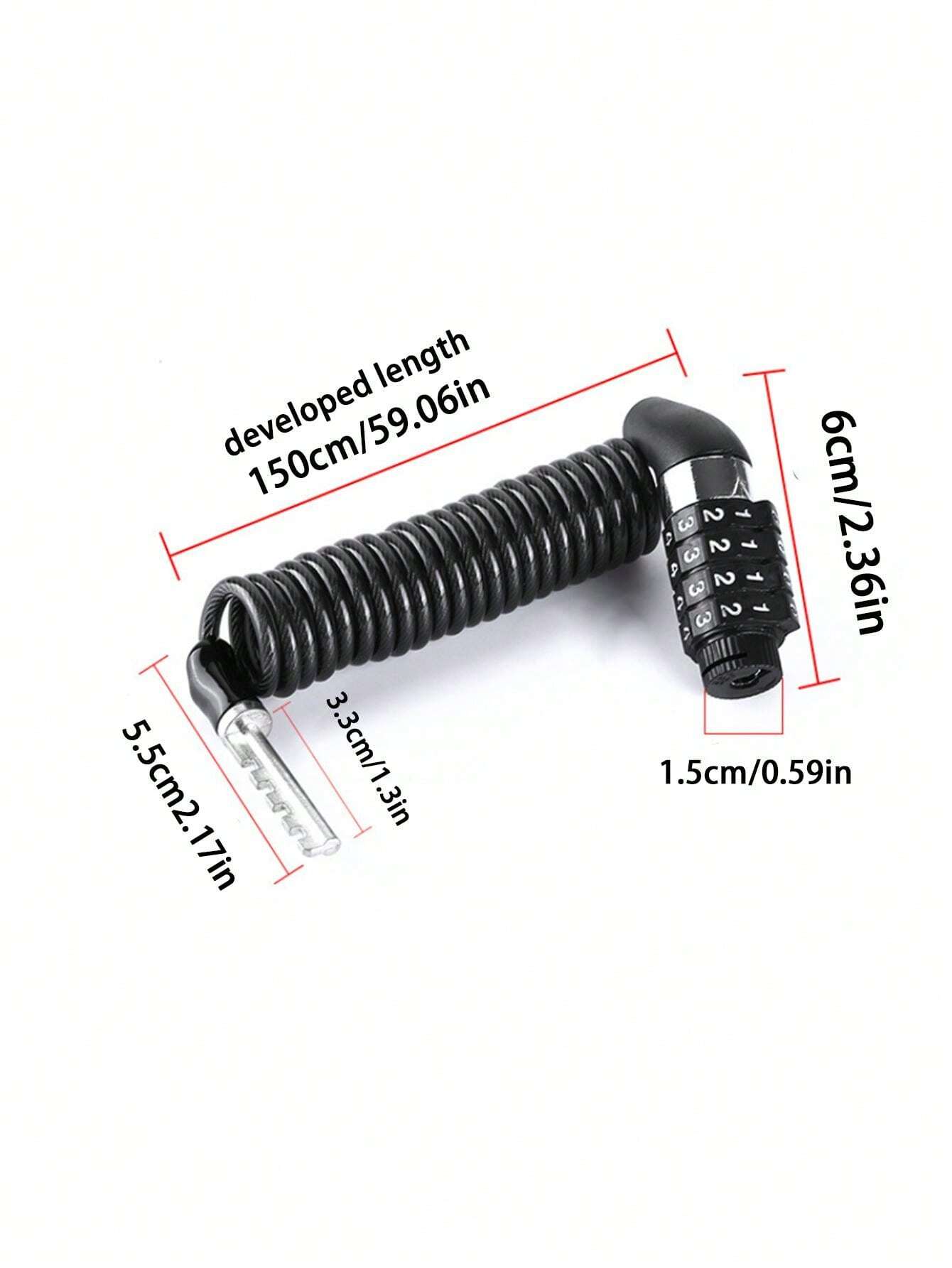 1pc Retractable Steel Cable Password Lock, Digital Lock For Motorcycle ...