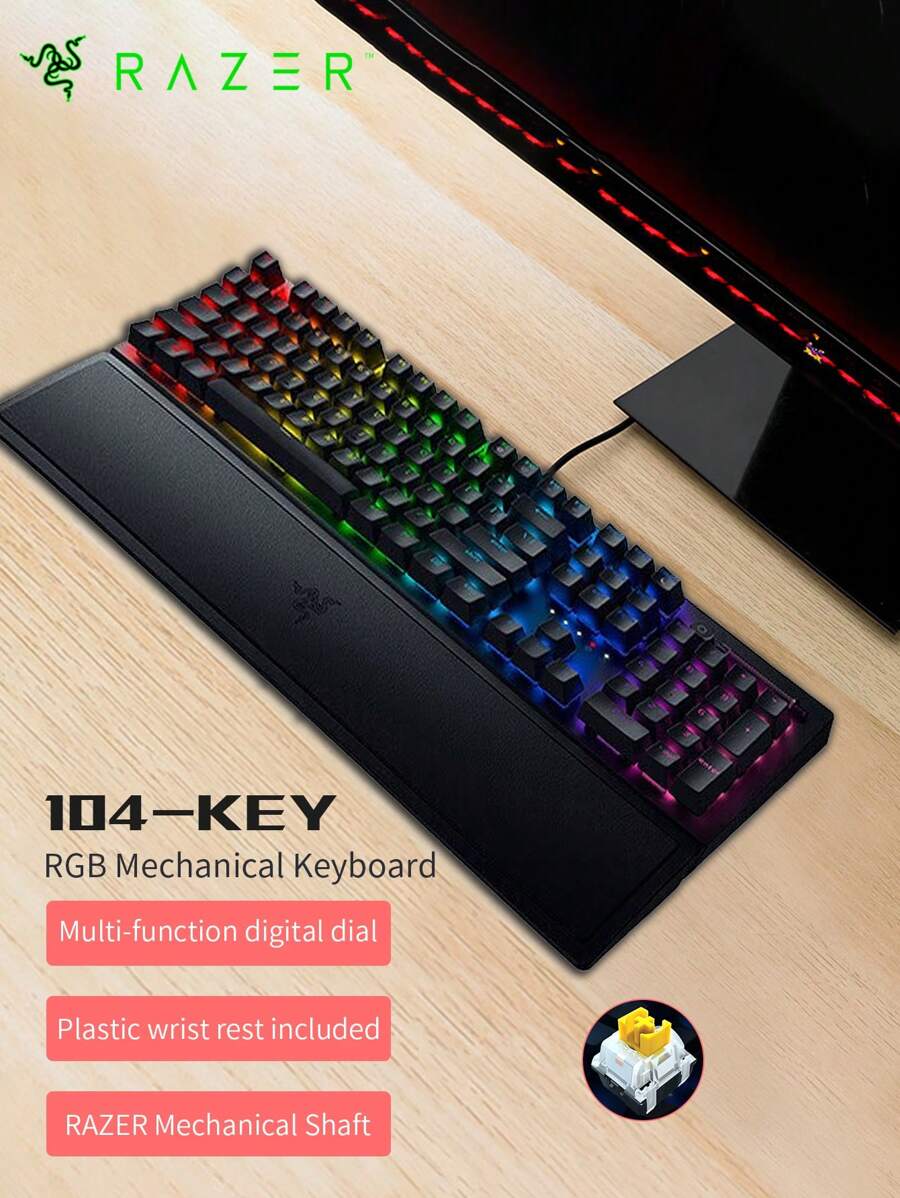 RAZER BlackWidow V3 Mechanical Gaming Keyboard: Yellow Mechanical ...