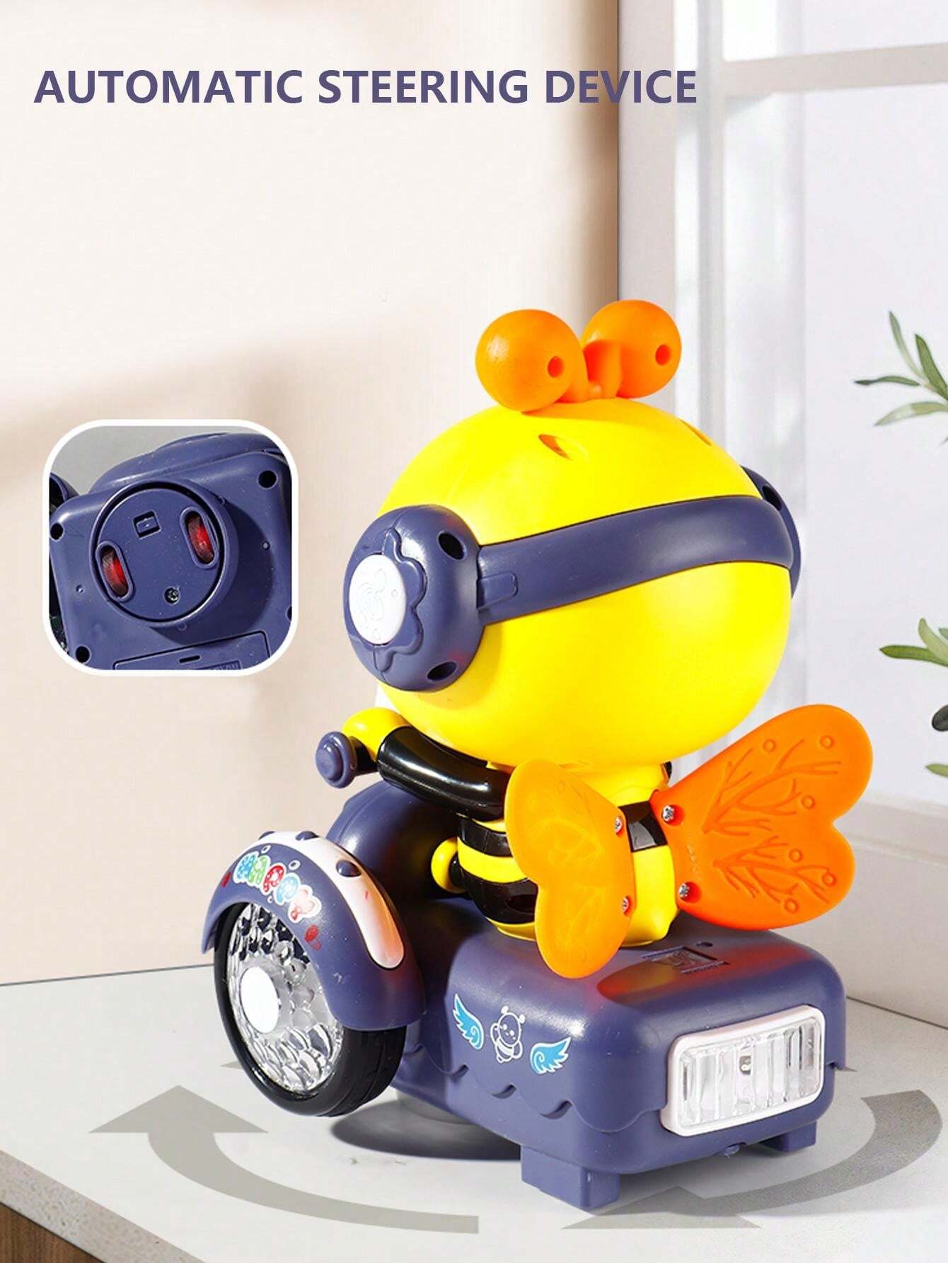 1pc Vocal Toy Cartoon Bee Electric Toys With Sound Flash Lighting Sing ...