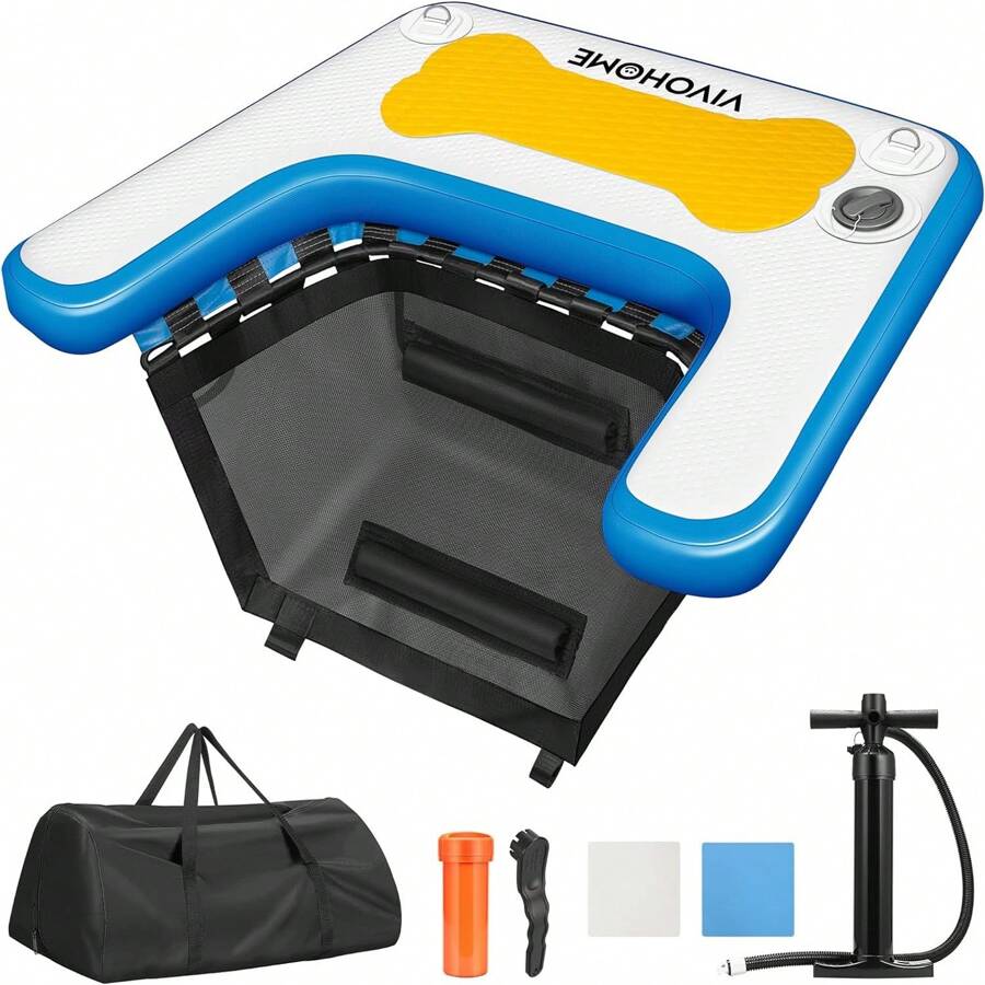 VIVOHOME Inflatable Pup Plank Dog Boat Ramp Float For Pets Up To 30 ...