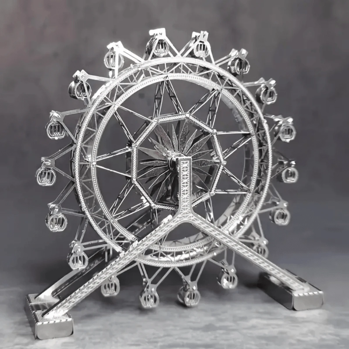 1pc DIY Metal Assembly Toy Ferris Wheel Theme Park Model, 3D Rotating Ferris Wheel Hand-Crafted ...