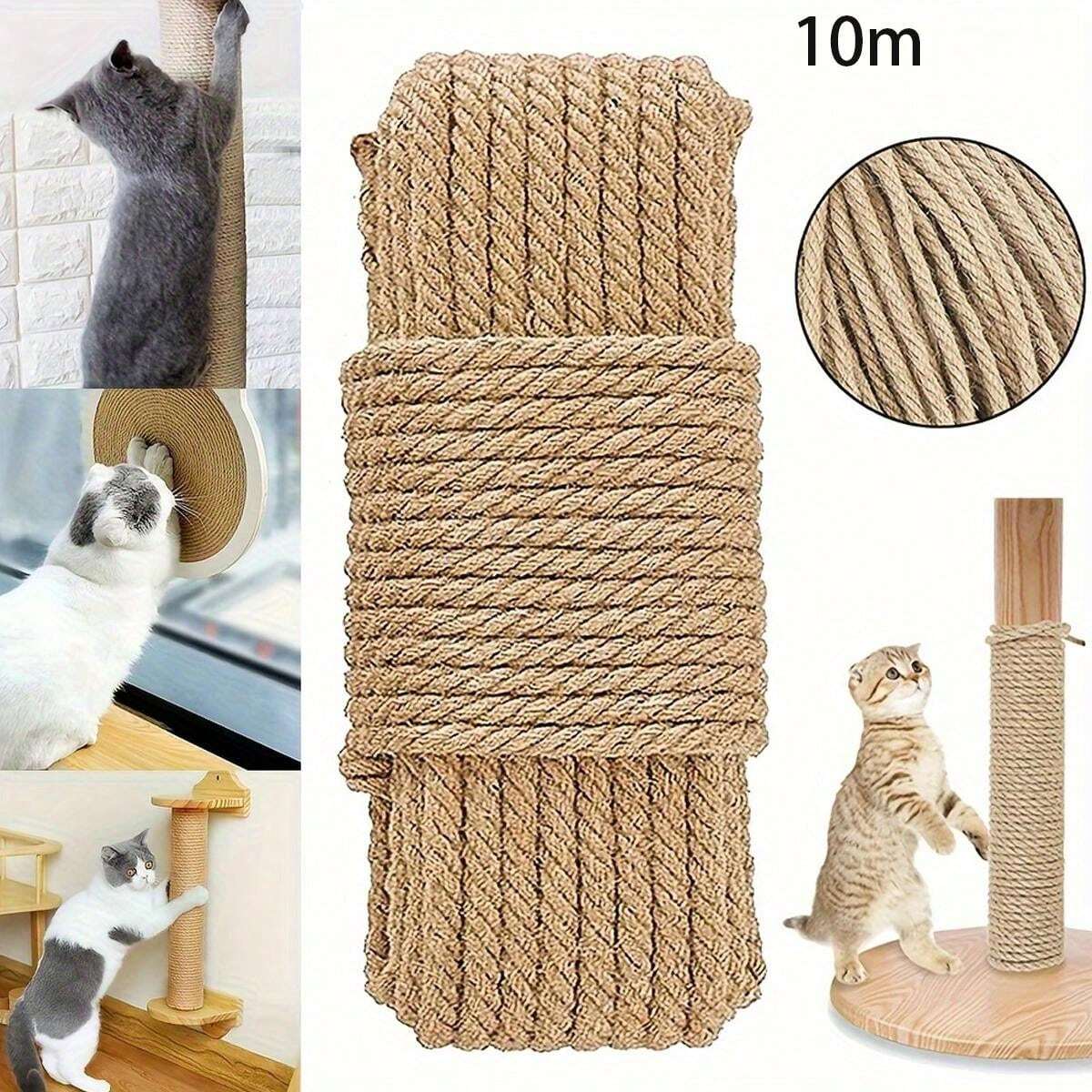 1 pièce 10m Planche à gratter pour chat en corde d'épée durable, Jouet ...