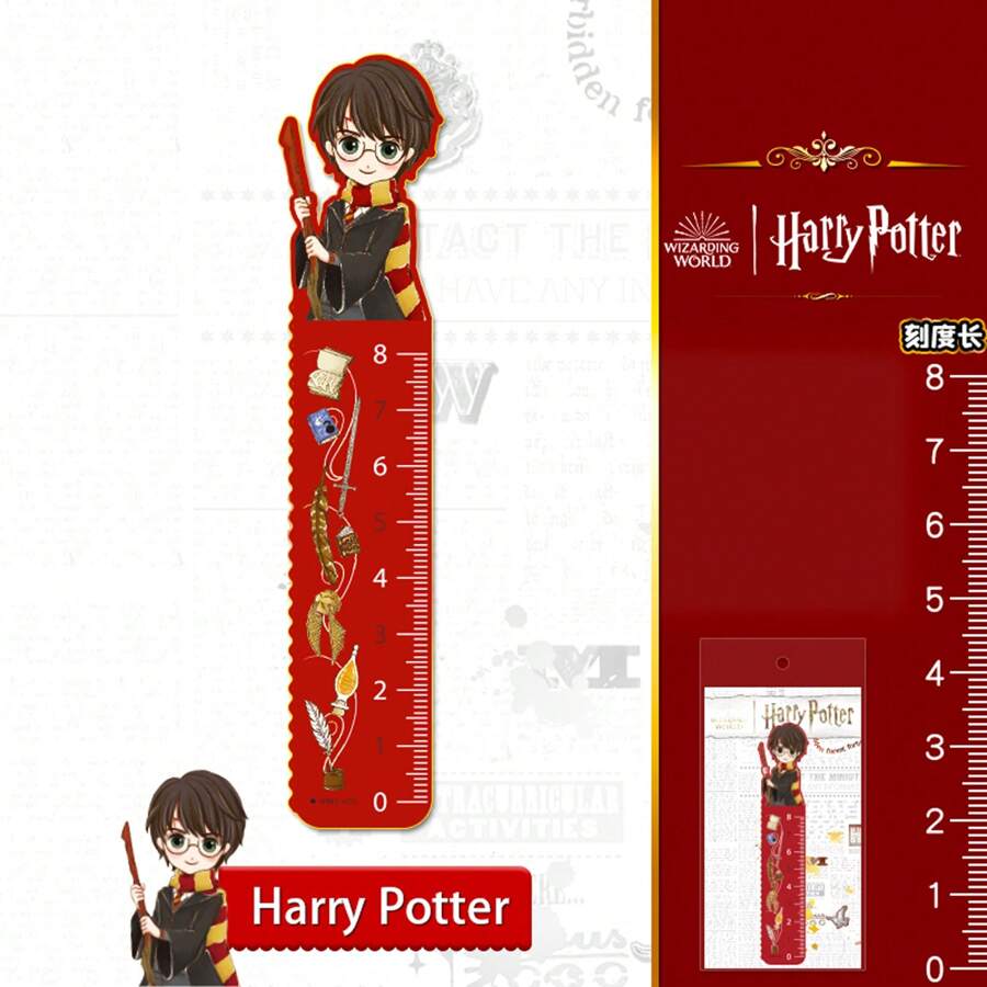 Harry Potter Ruler Bookmark, Cute Cartoon Character & Hogwarts Four ...