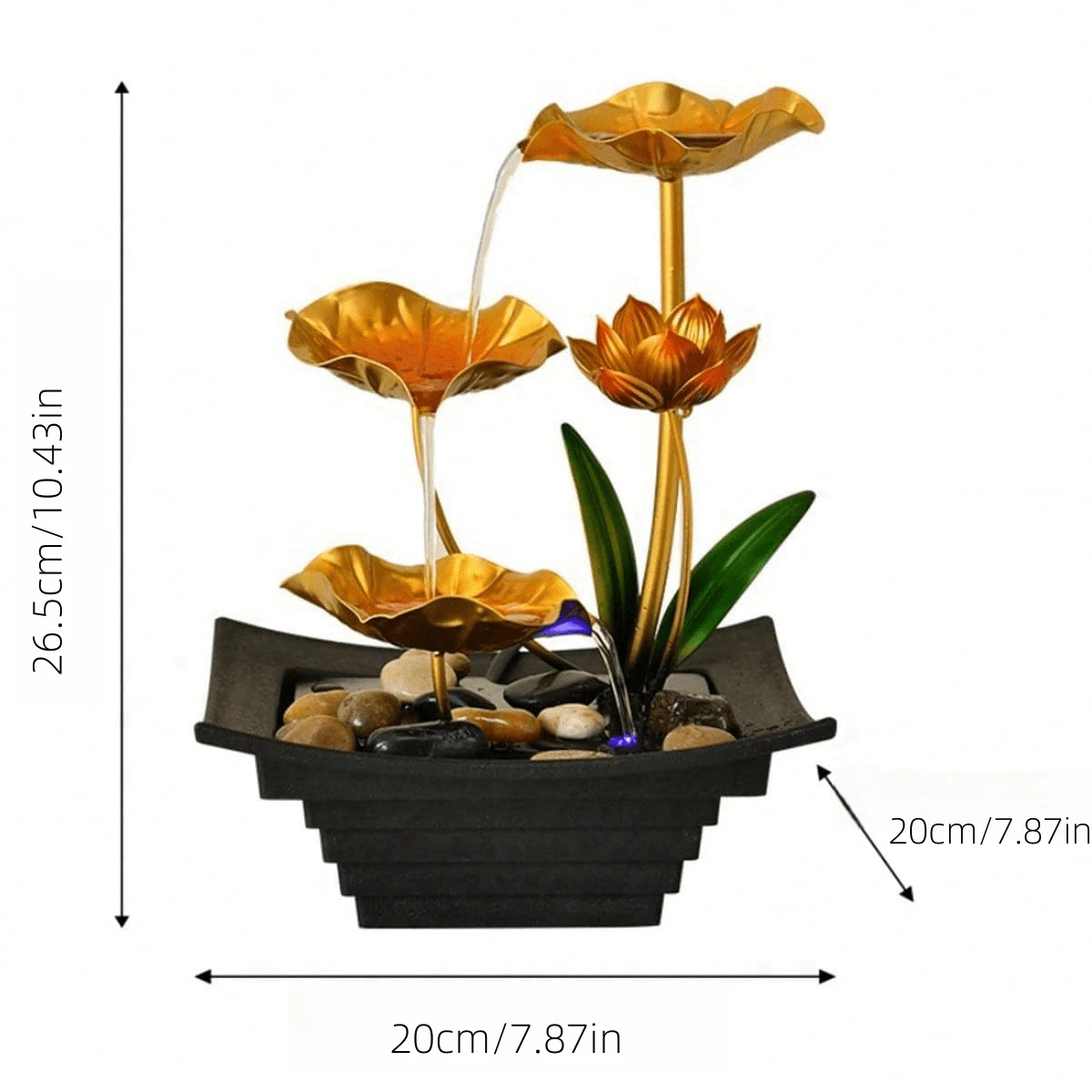 Lotus Pond Moonlight Wealth Flowing Water Ornament, Desktop Artificial ...