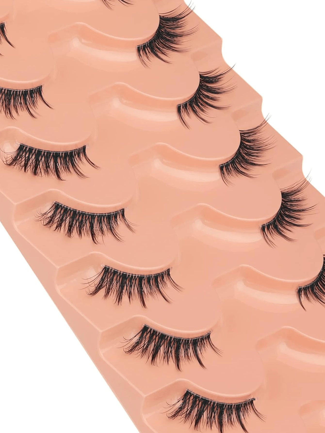 7 Pairs Natural Half Transparent Water Mink Eyelashes With Cat Eye ...