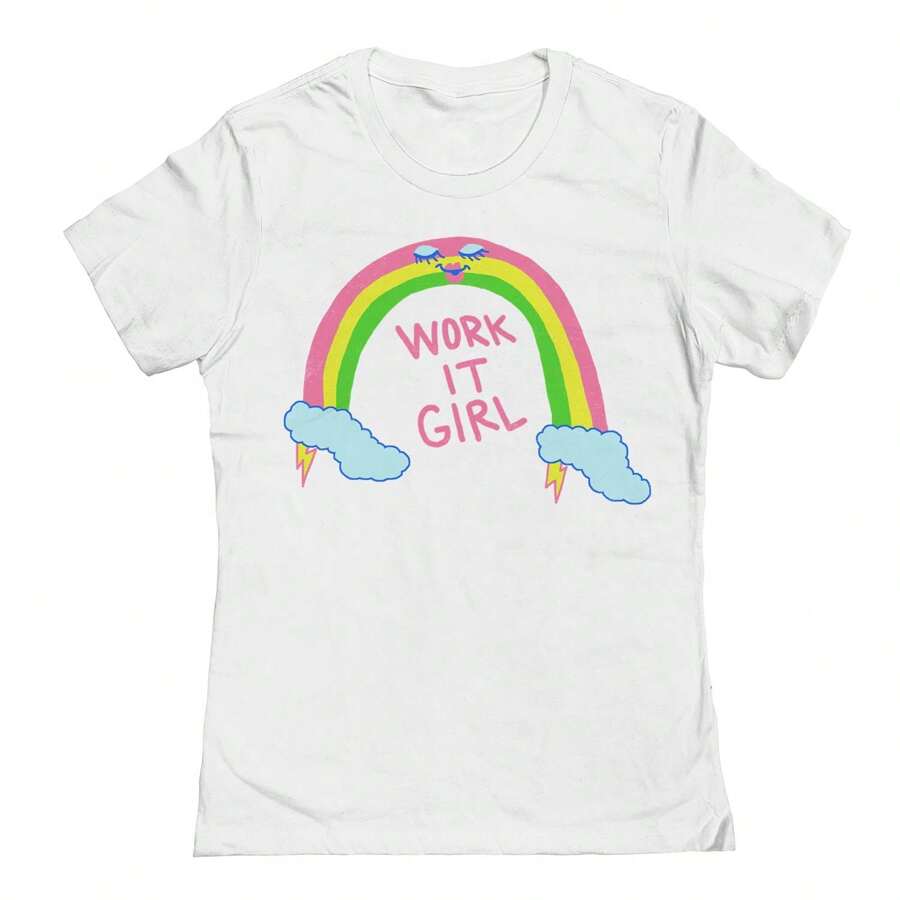 Nearly There Skylish Graphic Ladies Cotton T-Shirt | SHEIN USA
