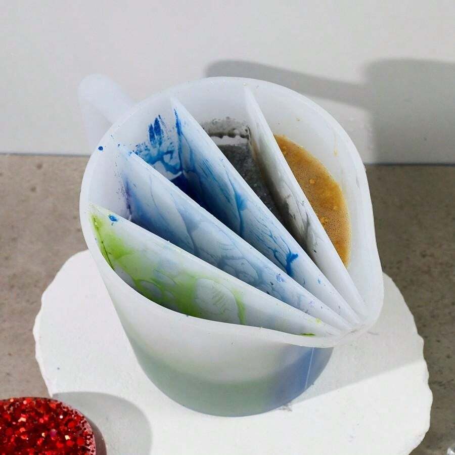 DIY Silicone Mold And Glue Mixing Tool Set Including 5 Grids Mixing Cup ...