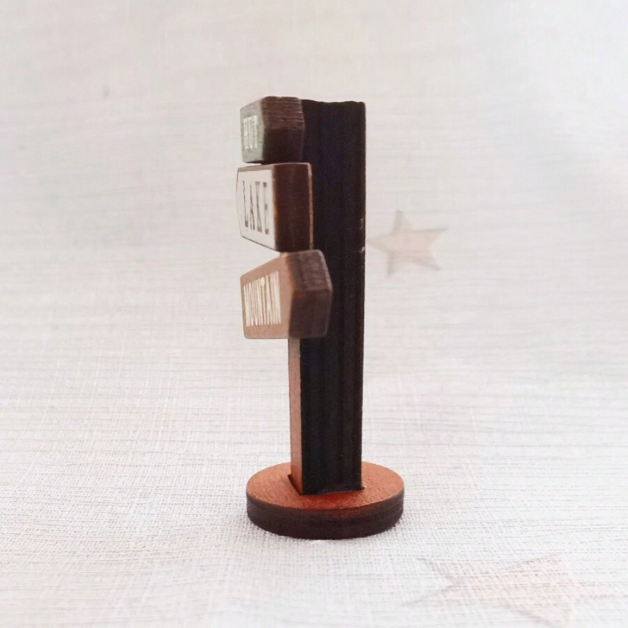 1pc Wooden Craft Garden Decoration Miniature Landscape Signboard For ...